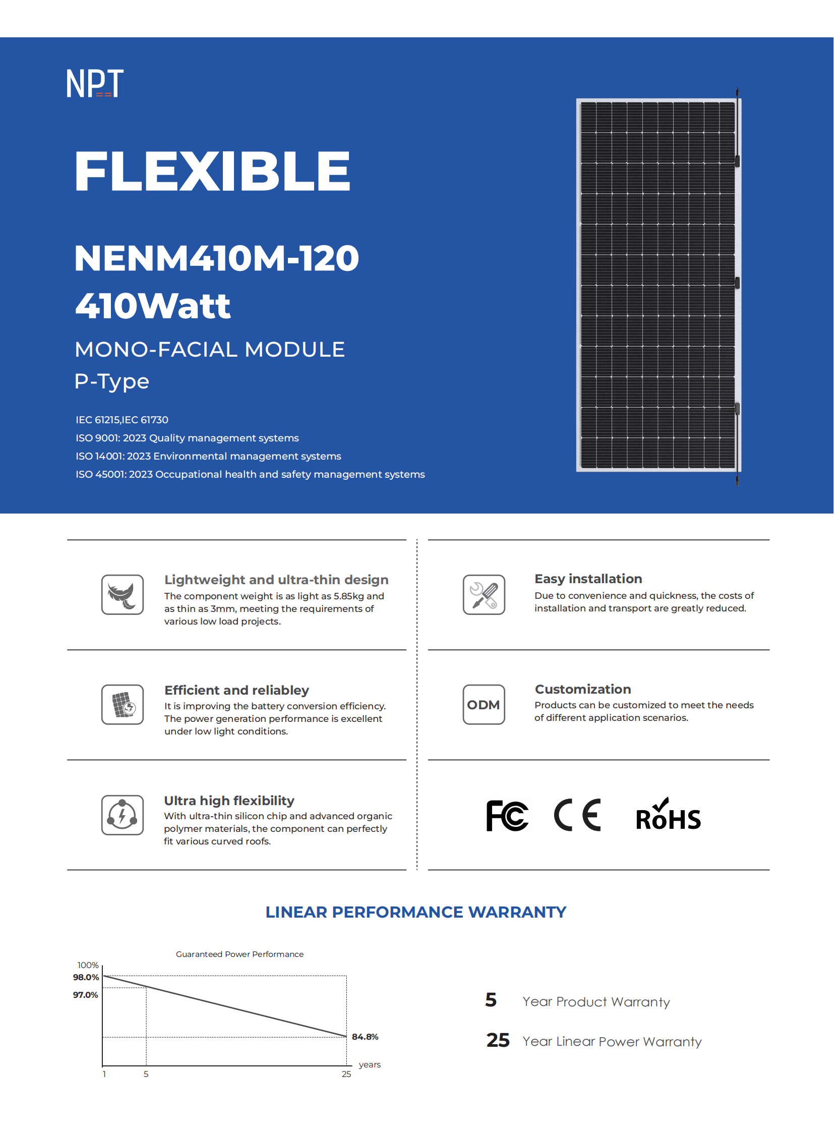 410W Flexible Solar Panel-Product-Newway Energy Co., Ltd.